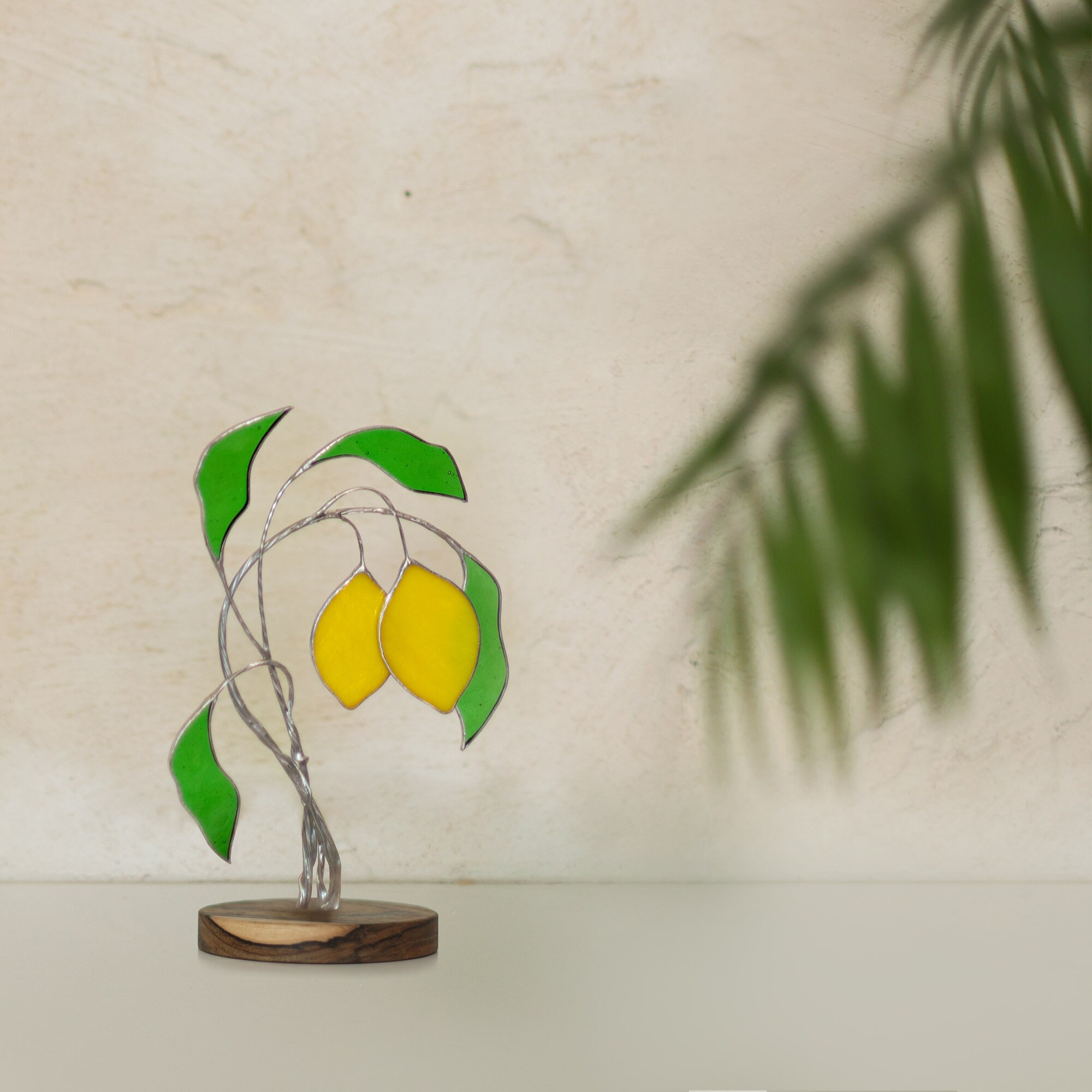 3D Suncatcher Lemon Tree Stained Glass Flower Botanical Art Colorful ...