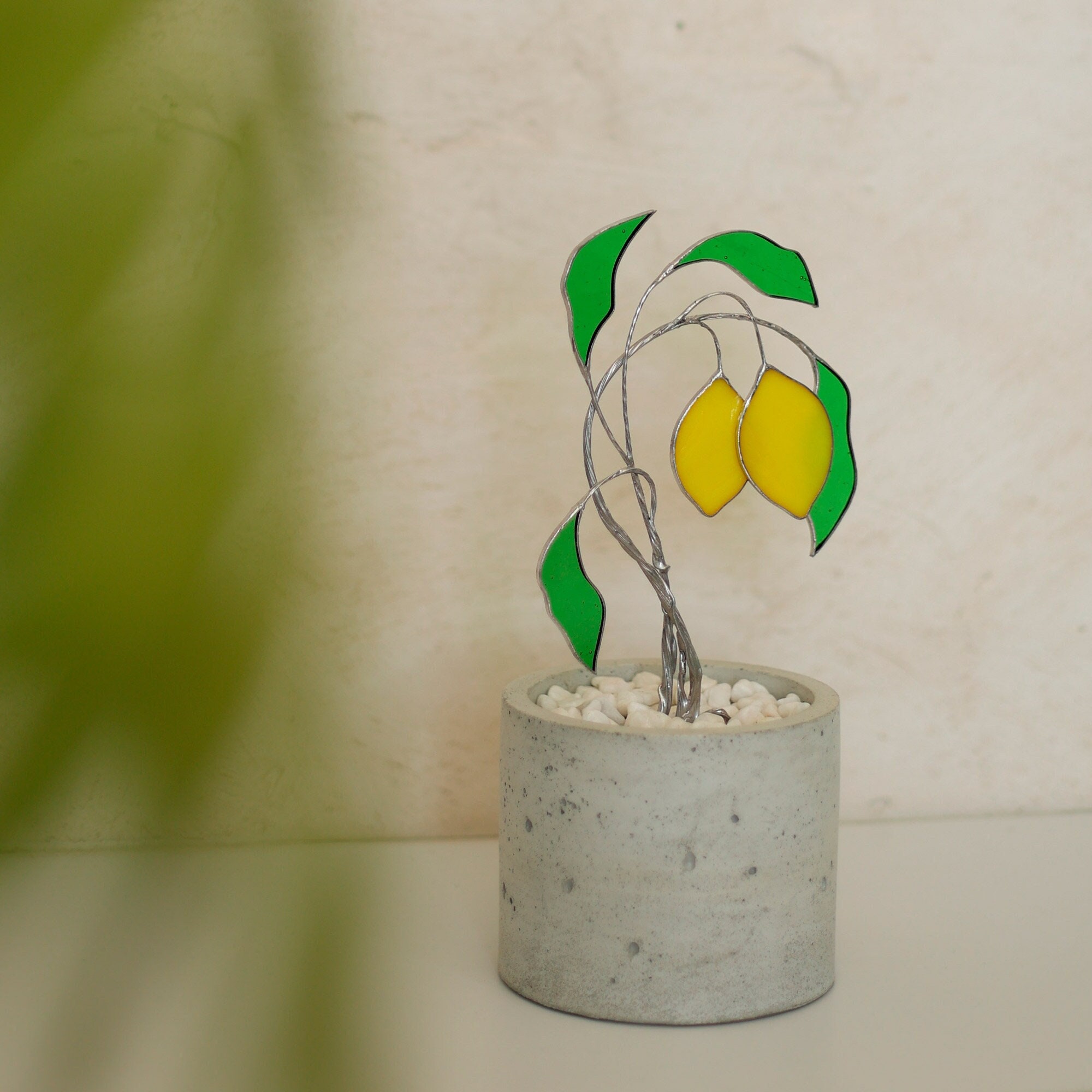 3D Suncatcher Lemon Tree Stained Glass Flower Botanical Art Colorful ...