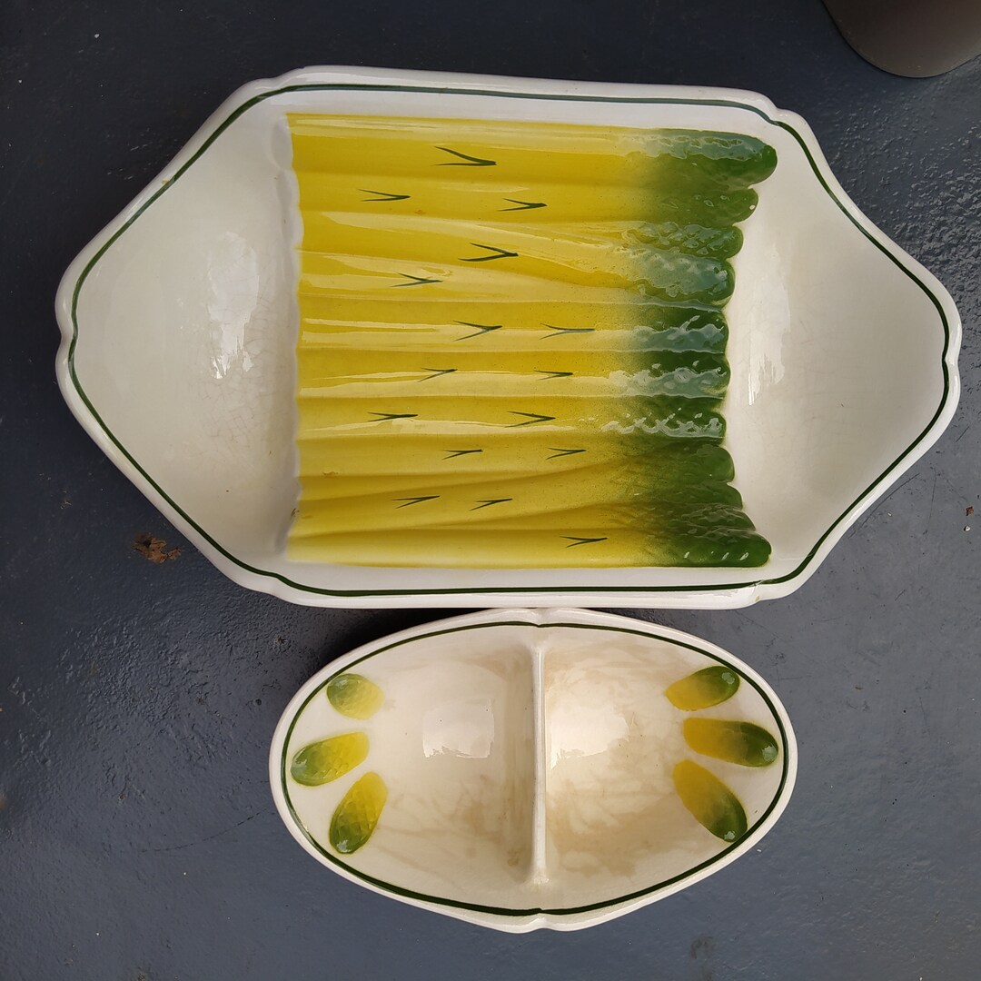 Asparagus Serving Dish and Bowl Table Decor Earthenware of Salins (jura ...