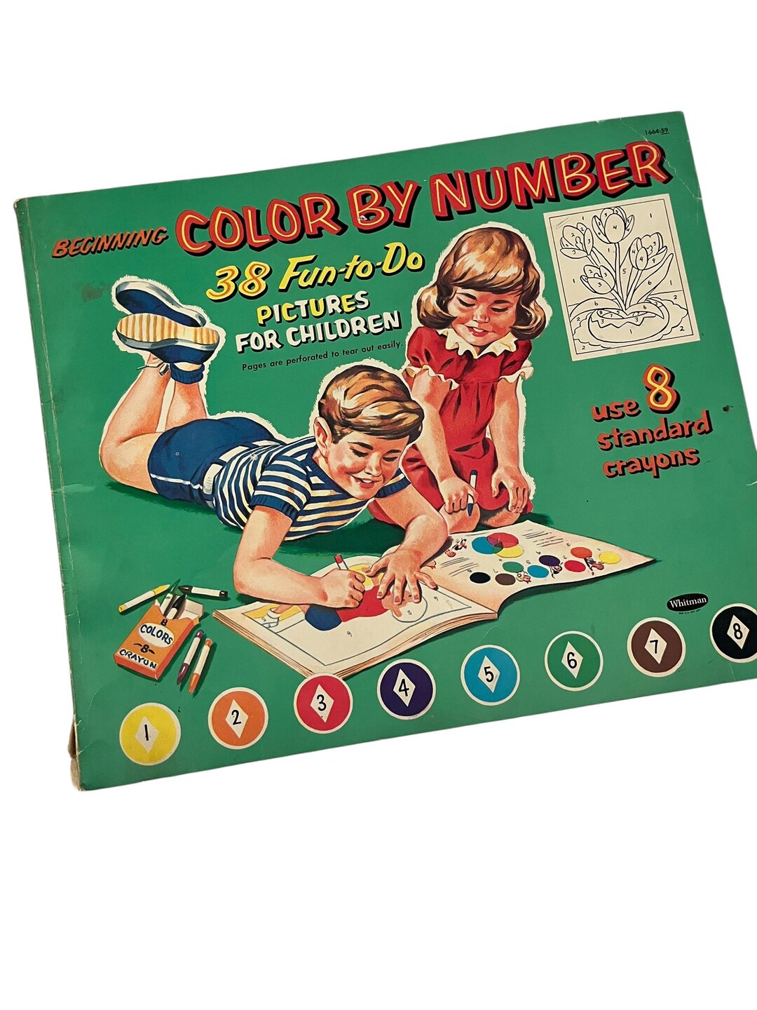 Vintage 60s Mid Century Coloring Book 1960 Whitman Color by Numbers ...