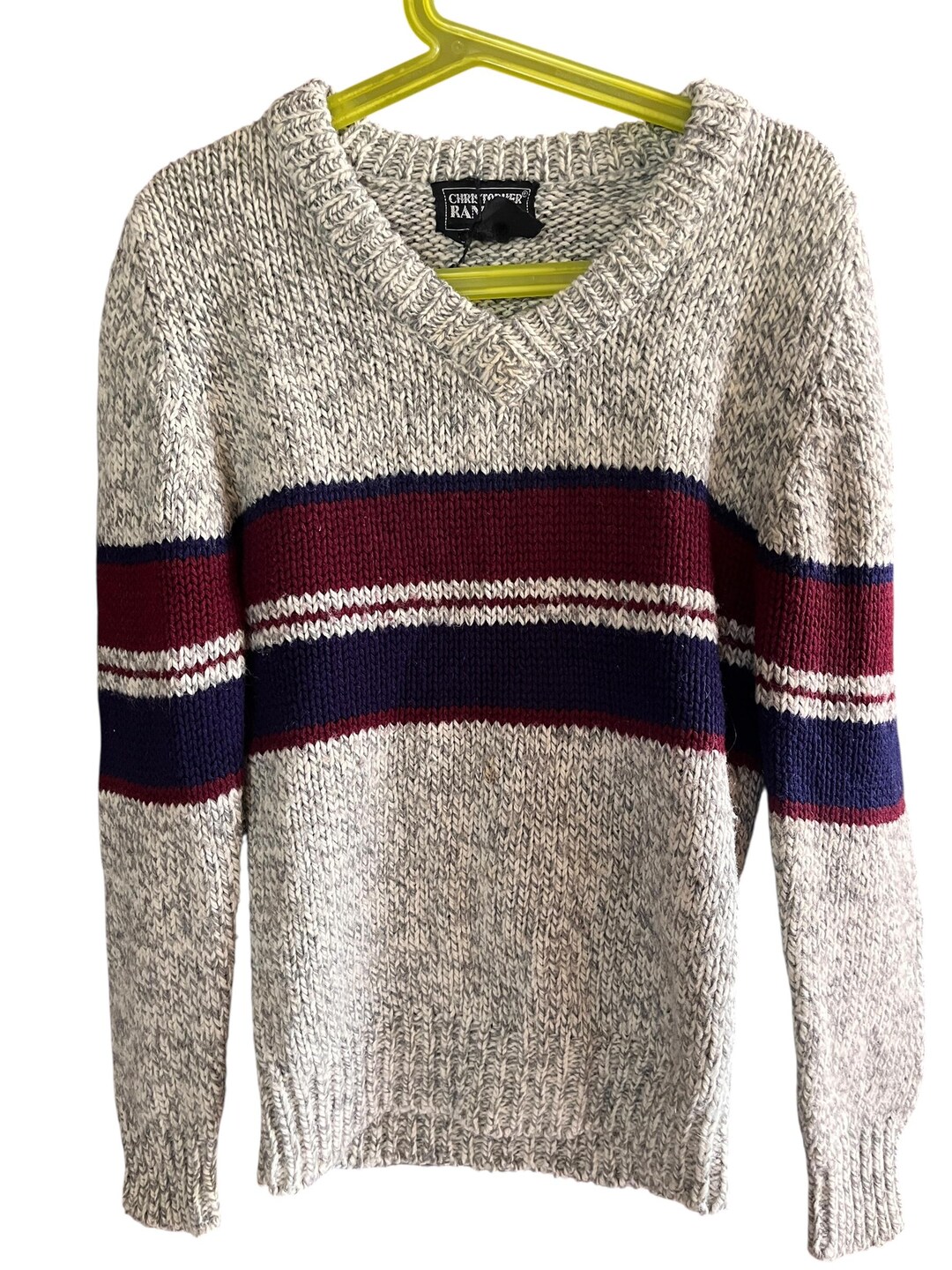 Vintage Boys Retro 80s Christopher Rand Grandpa Knit Pullover Sweater 8 ...