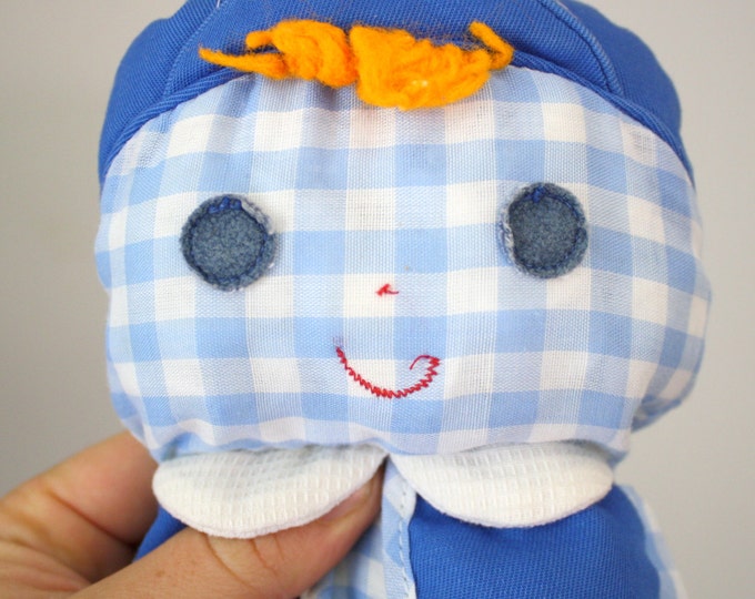 1977 Fisher Price Cholly Lolly Boy Rag Doll 419 Blue White Gingham ...
