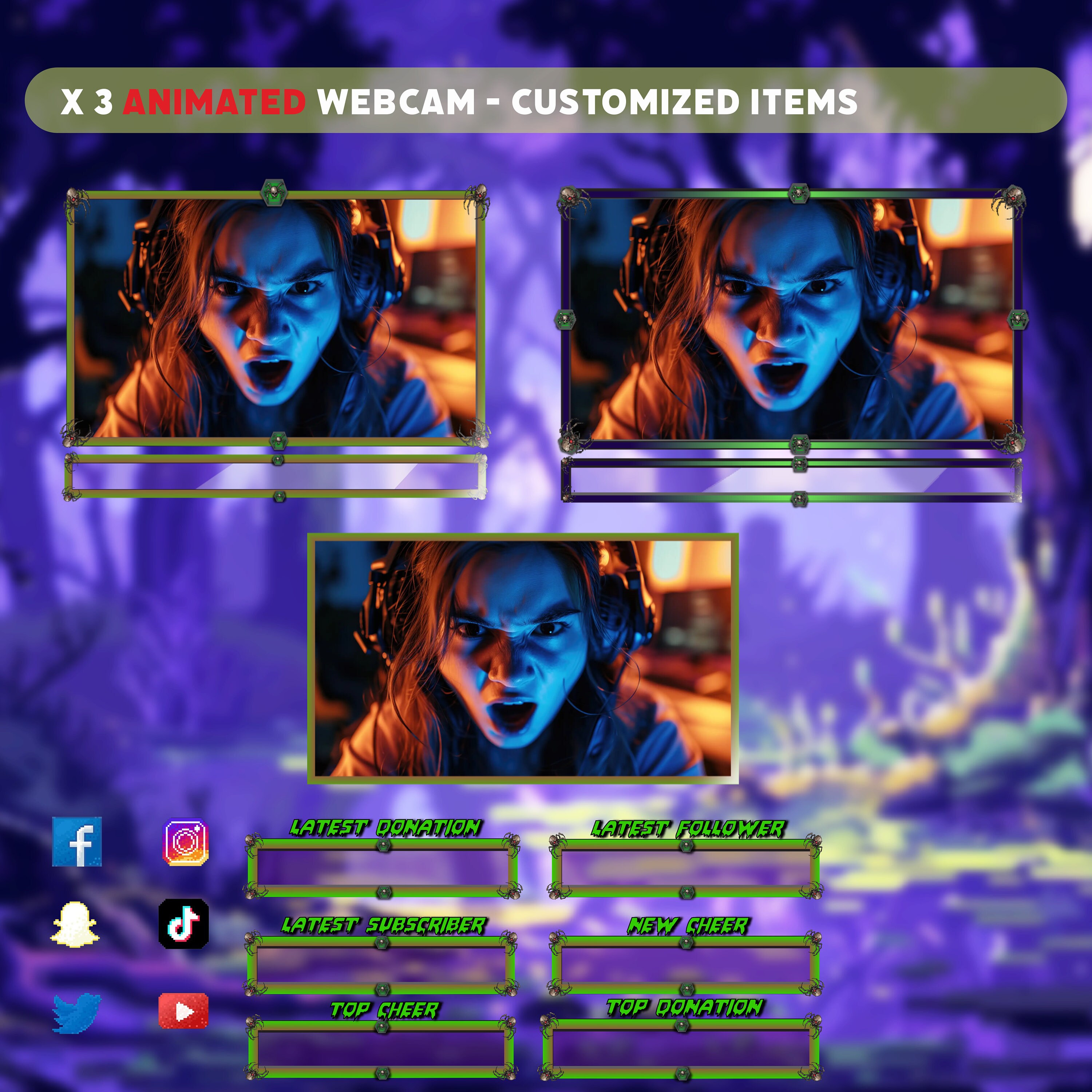 Premium Animated Twitch for Twitch Streamers Swamp Horror RPG Overlays ...