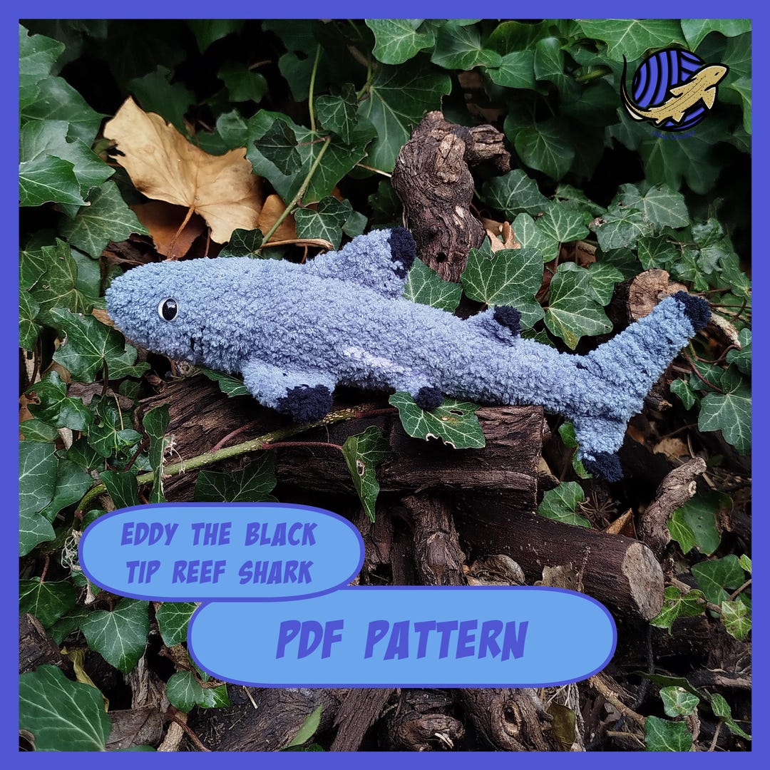 Eddy the Black Tip Reef Shark Crochet Pattern - Etsy Canada
