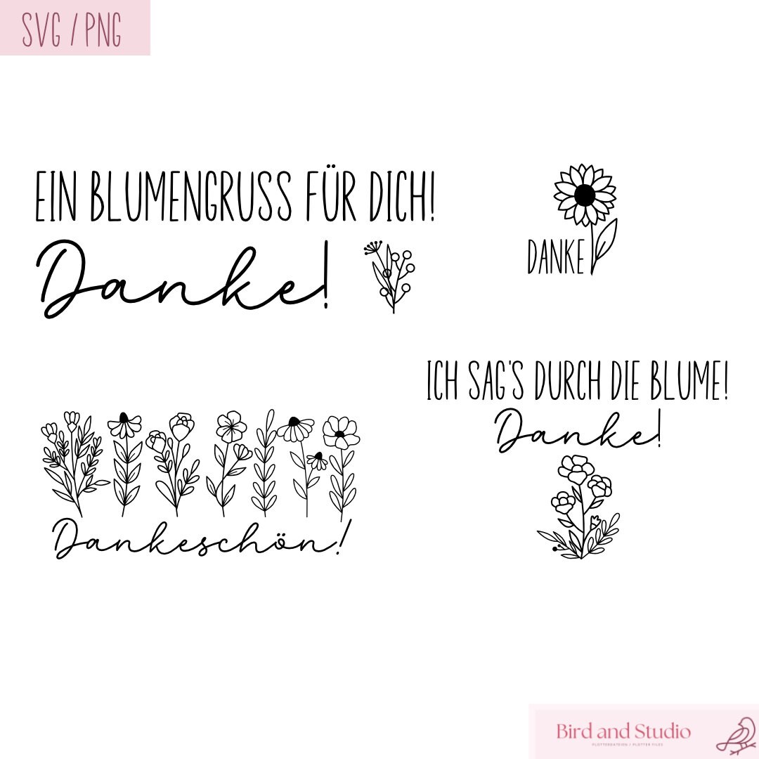 Plotterdatei - Ich sag's durch die Blume - Danke - Bundle, Dankeschön ...