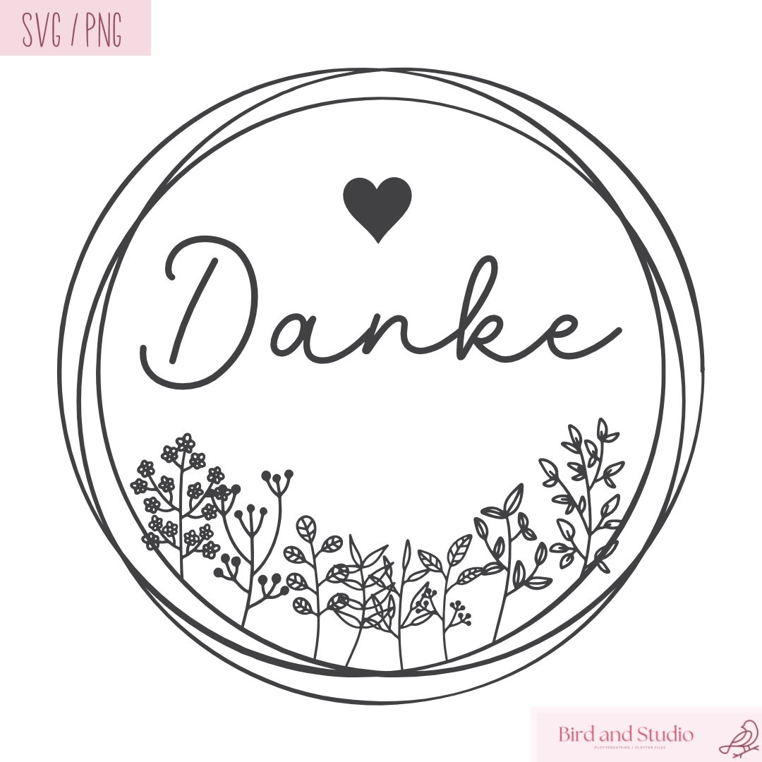 Plotterdatei - Danke, Kreis, Blumen, bedanken, Danke sagen, SVG ...