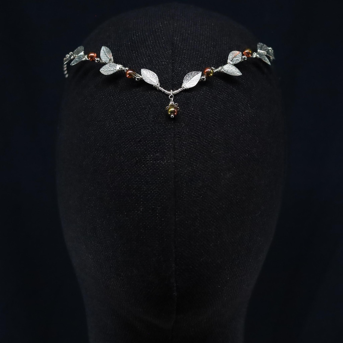 Elven Tiara With Glass Pearls - Handmade Hairpiece Aria - for Fantasy ...