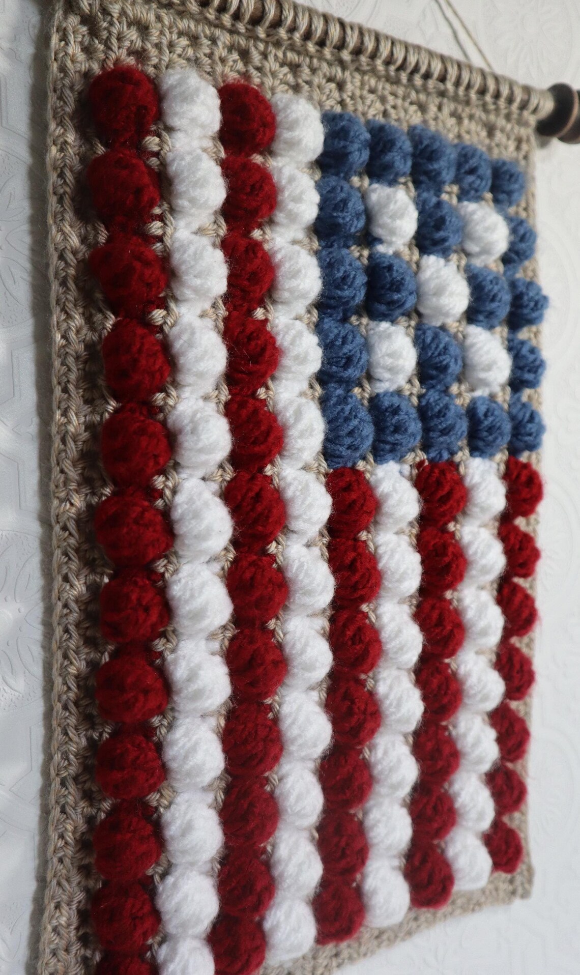American Flag Crochet Bobble Tapestry - Etsy