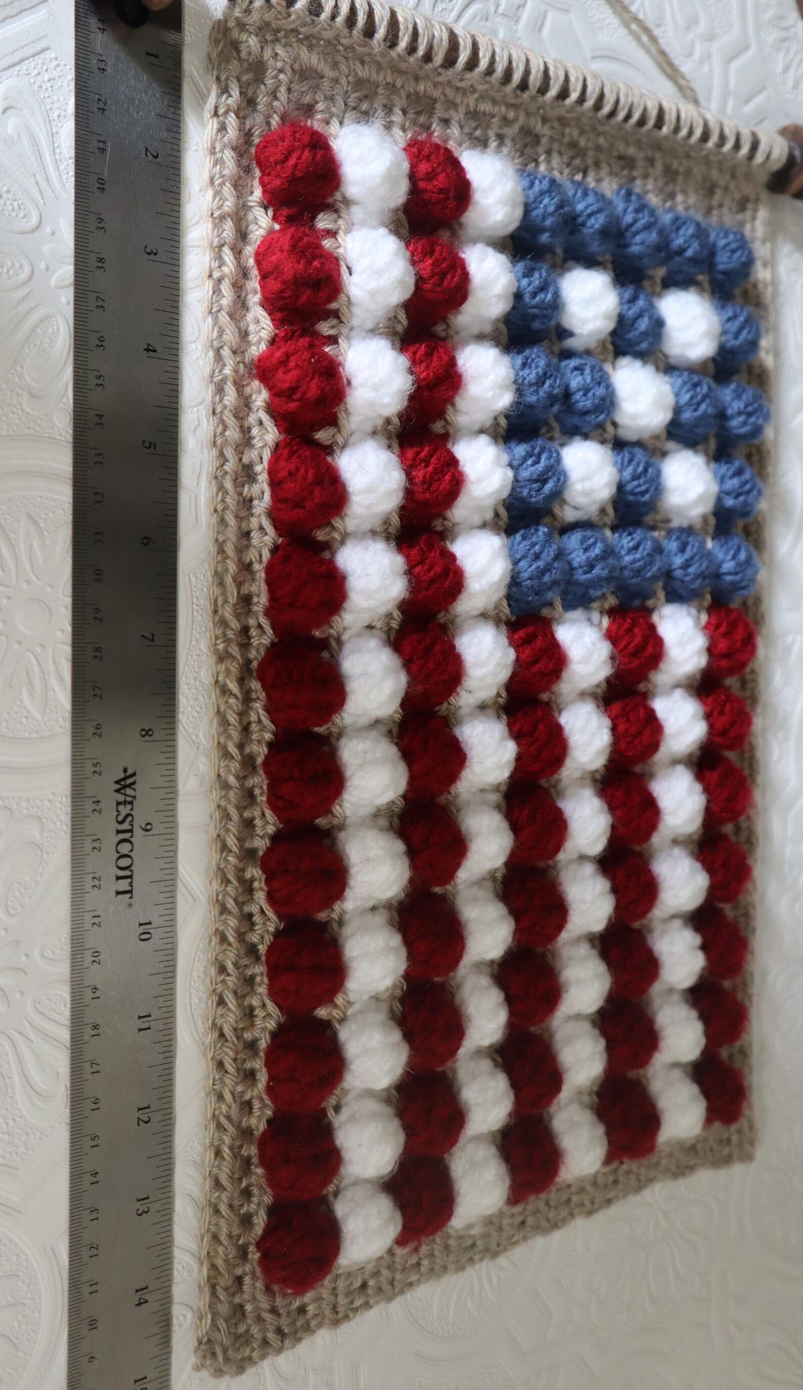 American Flag Crochet Bobble Tapestry - Etsy