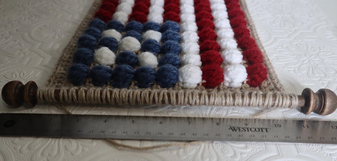 American Flag Crochet Bobble Tapestry - Etsy