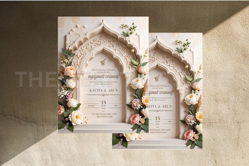 Digital Sikh Engagement Invite Template, Kurmai Ceremony Welcome Sign ...