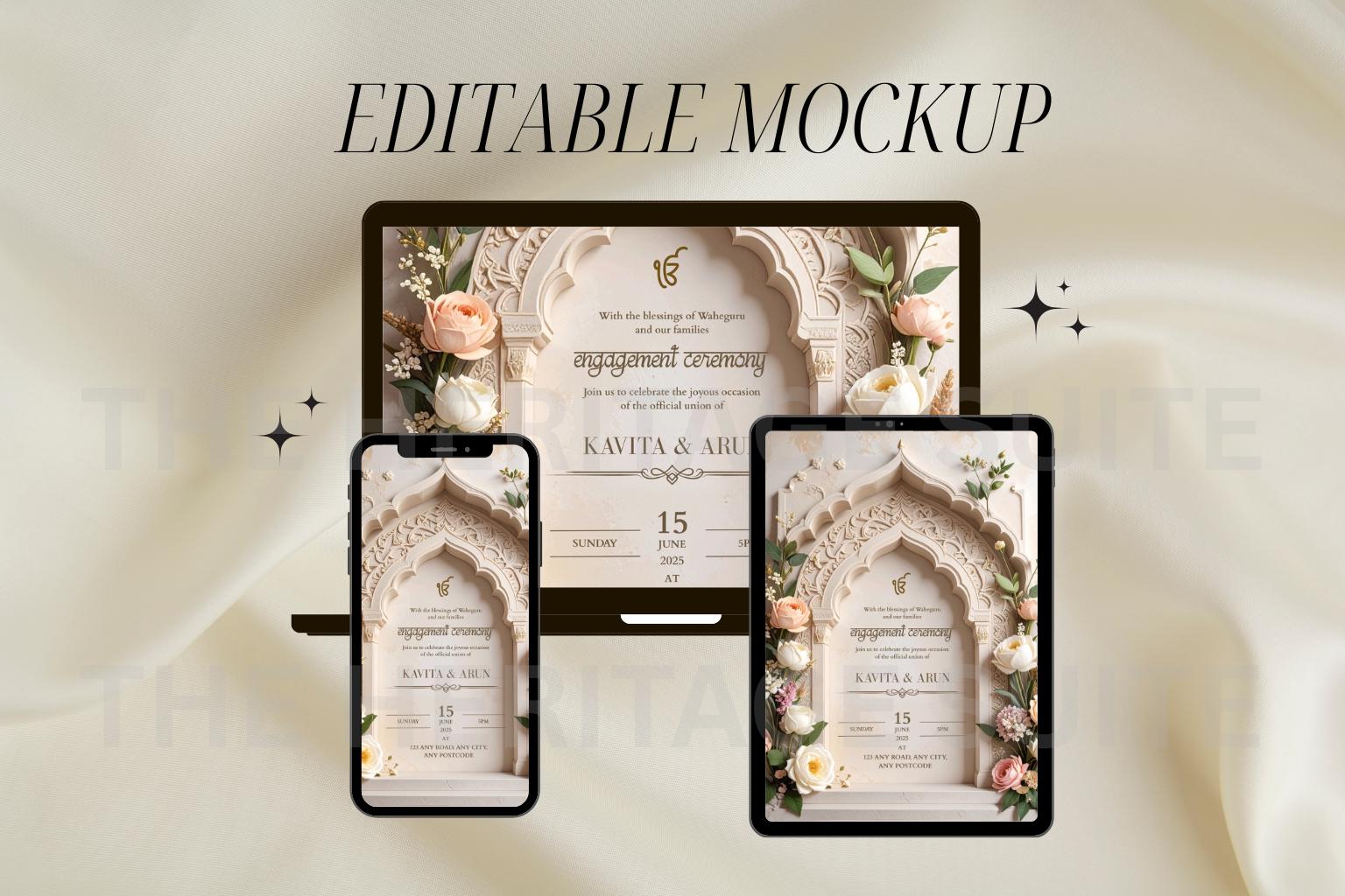 Digital Sikh Engagement Invite Template, Kurmai Ceremony Welcome Sign ...