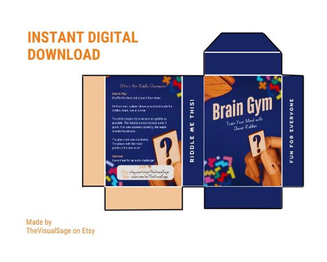 Brain Gym: Train Your Mind With Clever Riddles - Etsy