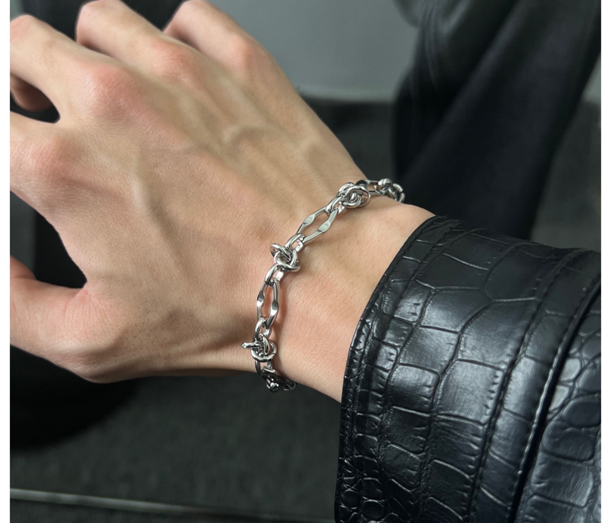 Barbed Wire Silver Bracelet, Grunge Barb Wire Bracelet, Y2k Wire ...