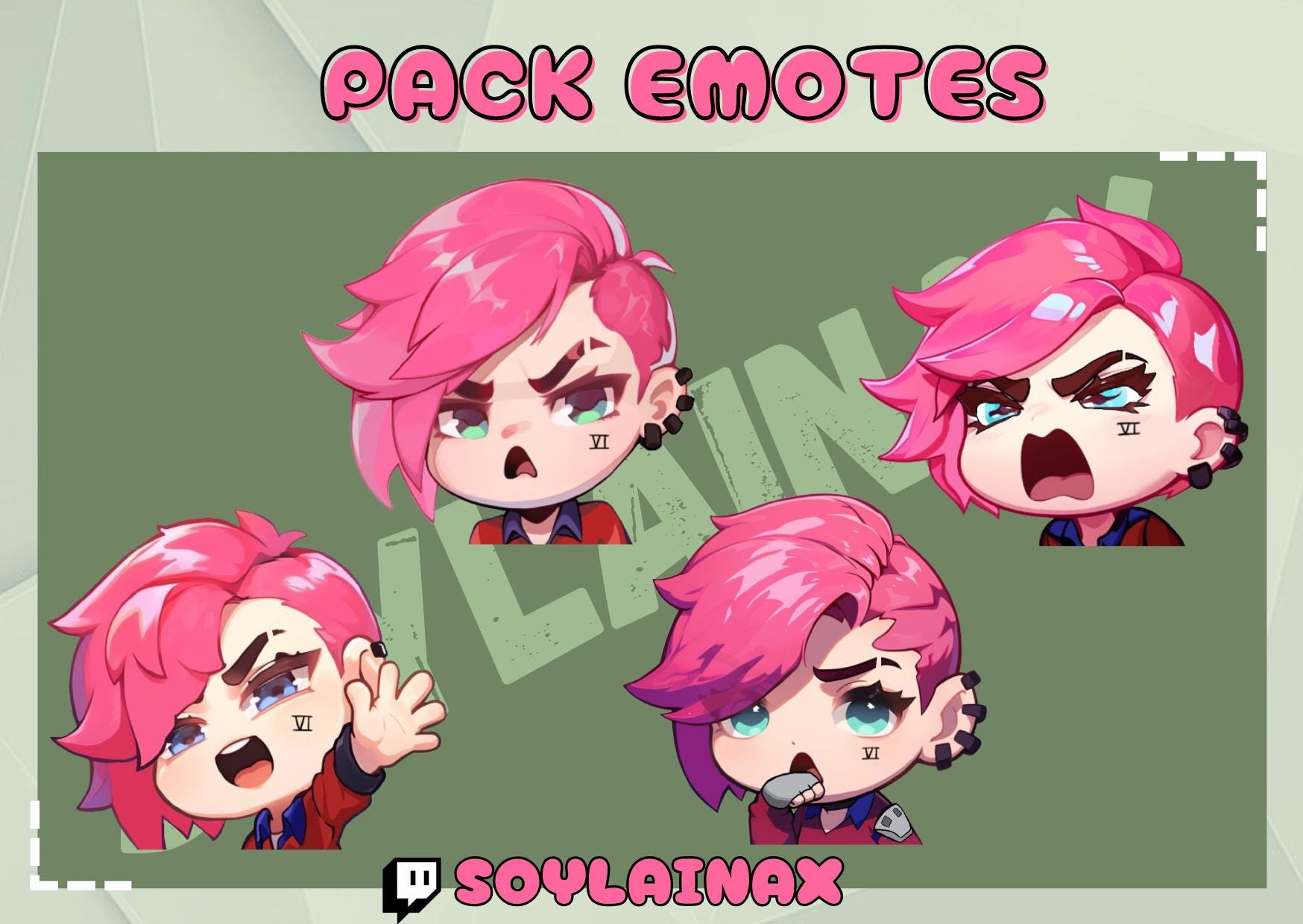 High Quality Emotes Pack: VI of Arcane & League of Legends LOL. Cute ...