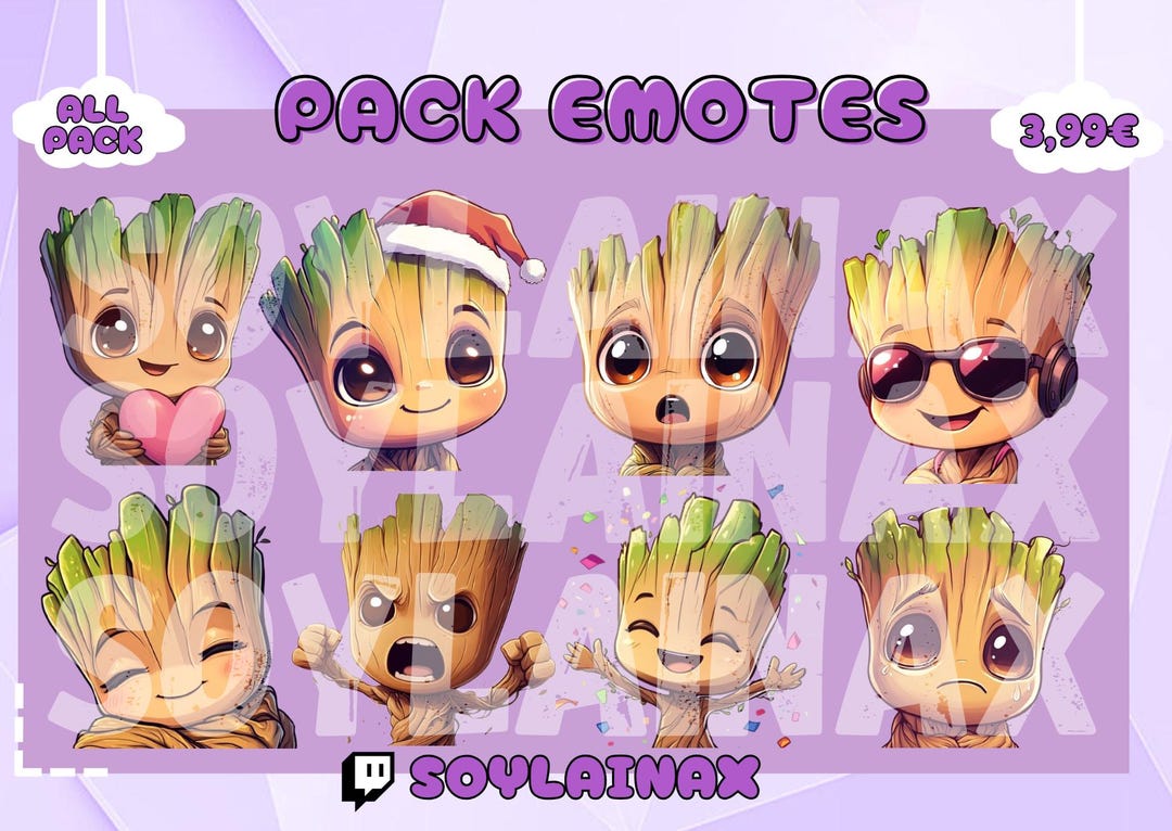 High Quality Emotes Pack: Baby Groot of Guardians of the Galaxy. Cute ...