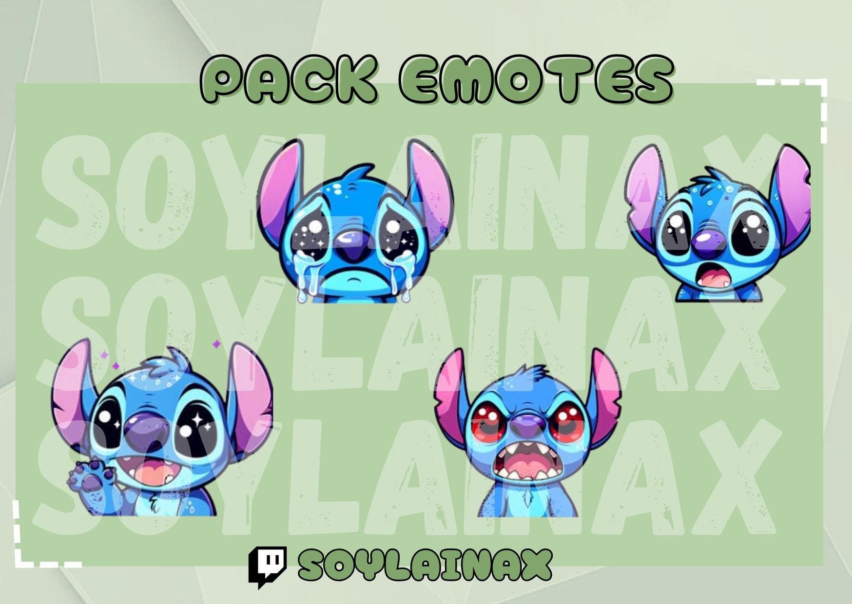 Stitch Emotes Pack: Chibi Style for Twitch, Youtube, Discord - Etsy