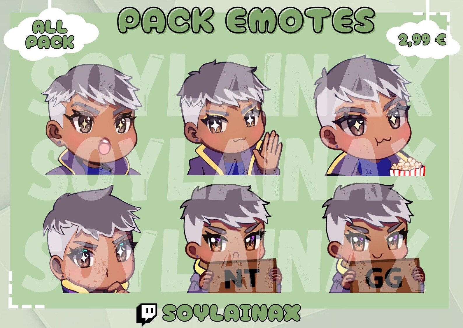 Waylay Valorant Emotes Pack: Chibi Style for Twitch, Youtube, Discord ...