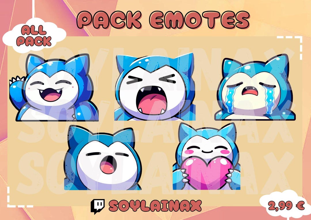Snorlax Emotes Pack: Chibi Style for Twitch, Youtube, Discord - Etsy