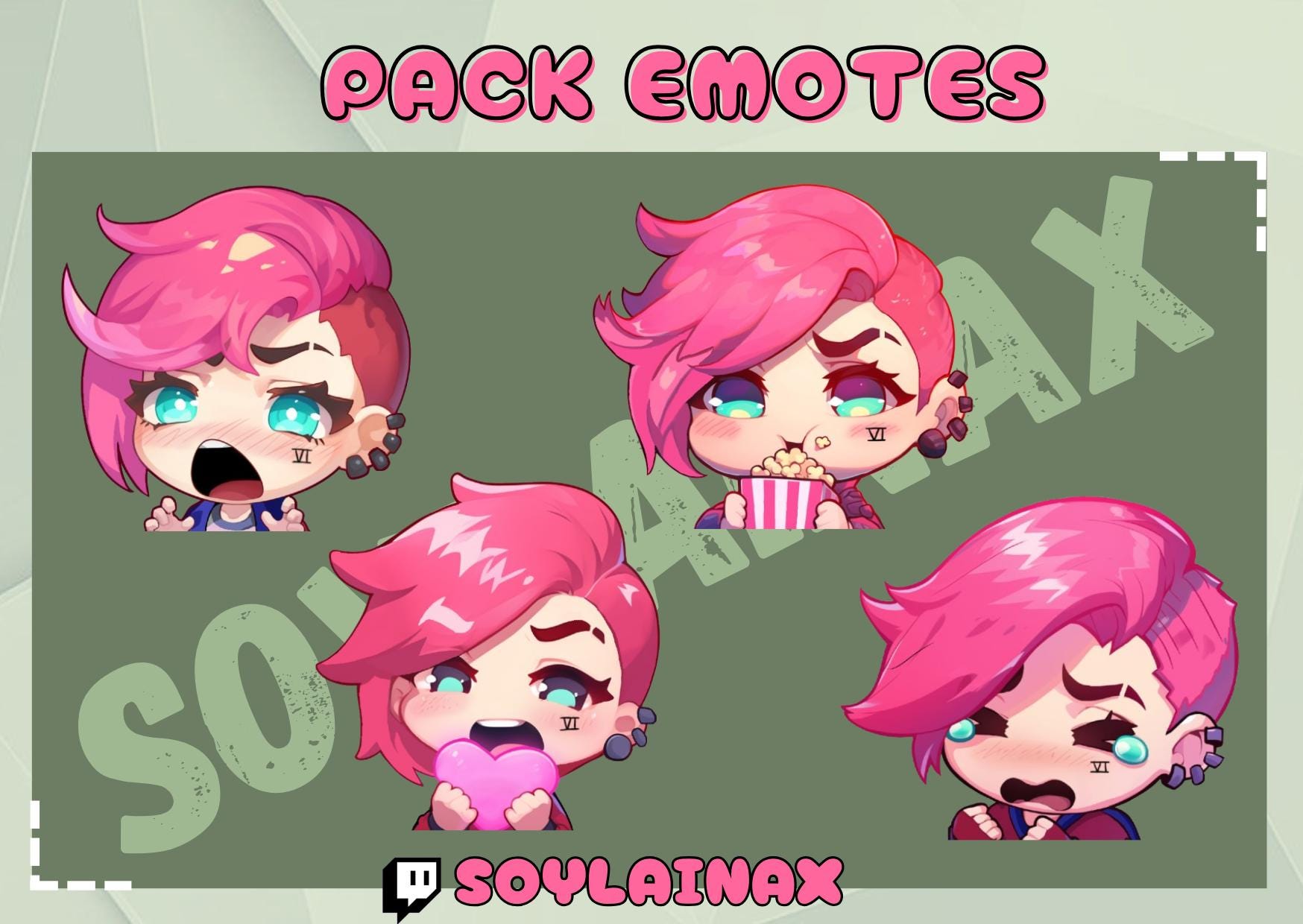 High Quality Emotes Pack: VI of Arcane & League of Legends LOL. Cute ...