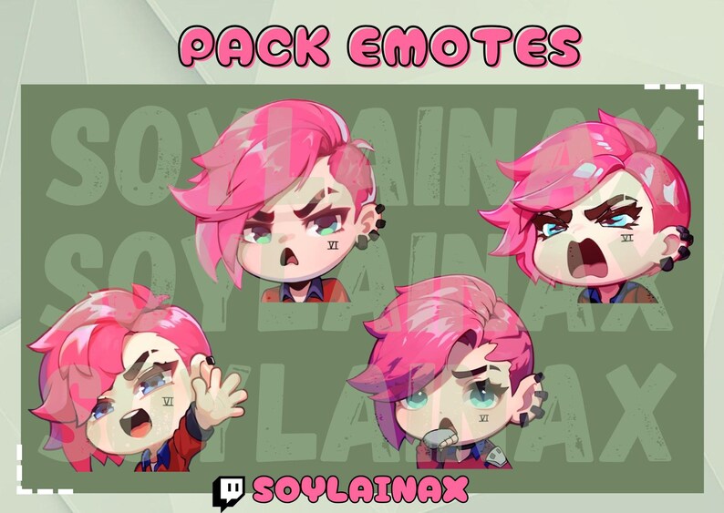 High Quality Emotes Pack: VI of Arcane & League of Legends (LOL). Cute ...