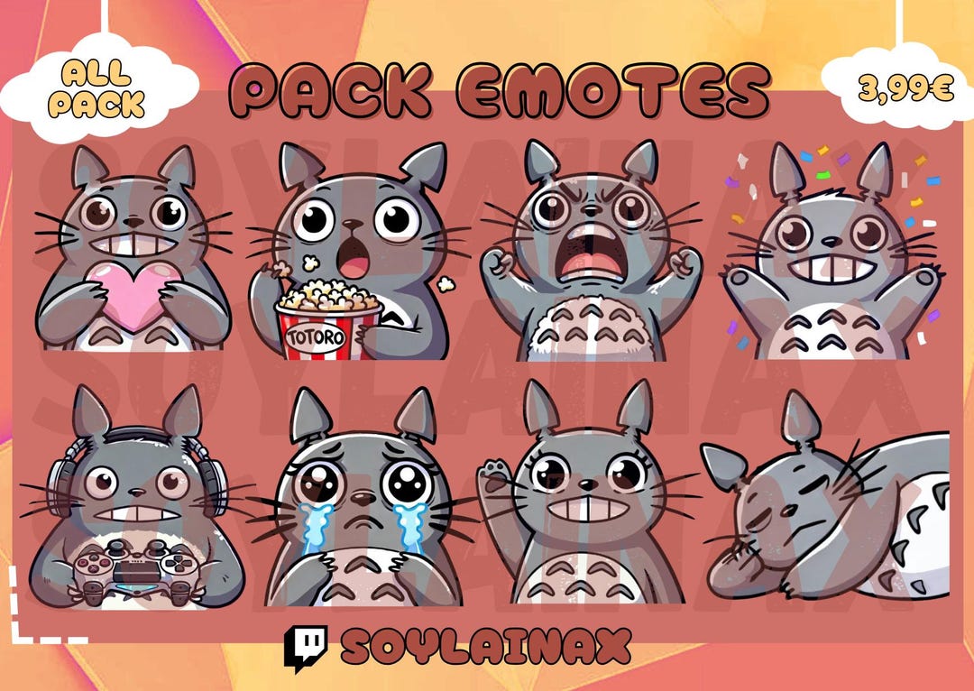 Totoro Emotes Pack: Chibi Style for Twitch, Youtube, Discord - Etsy