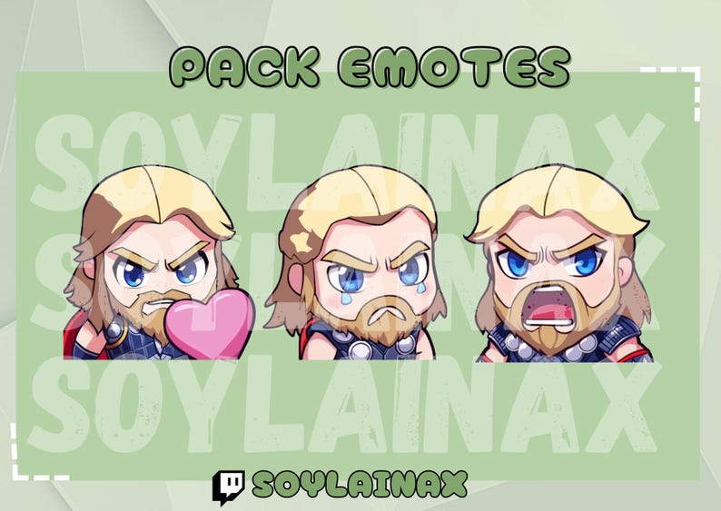 Thunder God Emotes Pack: Chibi Style for Twitch, Youtube, Discord - Etsy