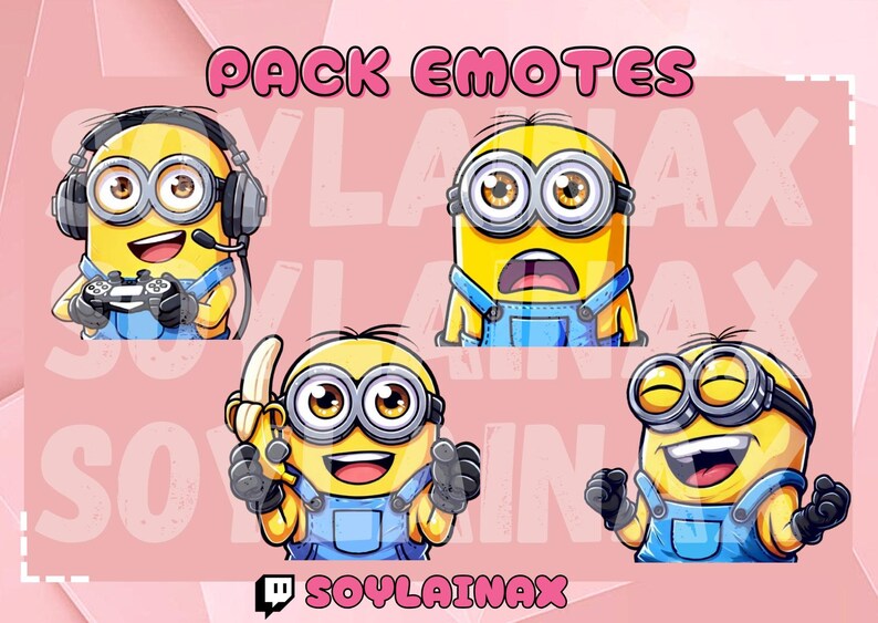 Minion Emotes Pack: Despicable Me Chibi Style for Twitch, Youtube ...