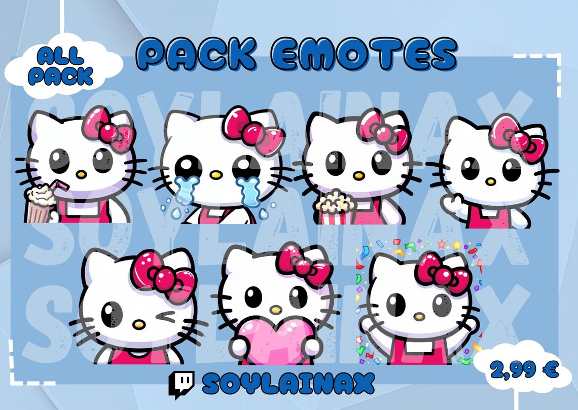 High Quality Emotes Pack: Cute Kitty. Cute Chibi Style Emotes for ...
