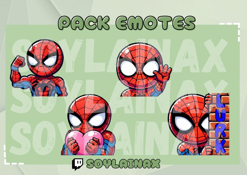 High Quality Emotes Pack: Spidey. Cute Chibi Style Emotes for Twitch ...