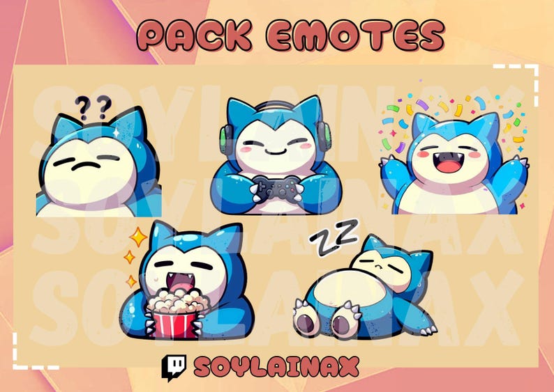 Snorlax Emotes Pack: Chibi Style for Twitch, Youtube, Discord - Etsy