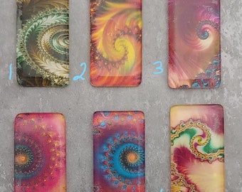 Glass Image 1x2 Inch Domino Cabs Boho Fractals - Etsy