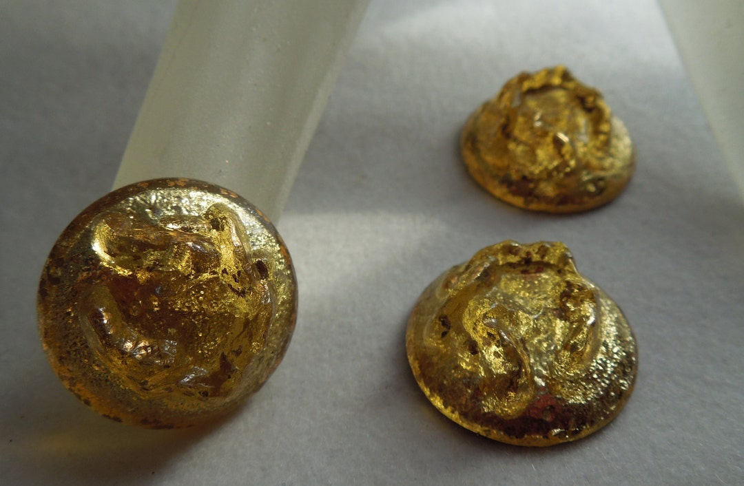 Vintage and Rare Clear and Gold Cabochons - Etsy