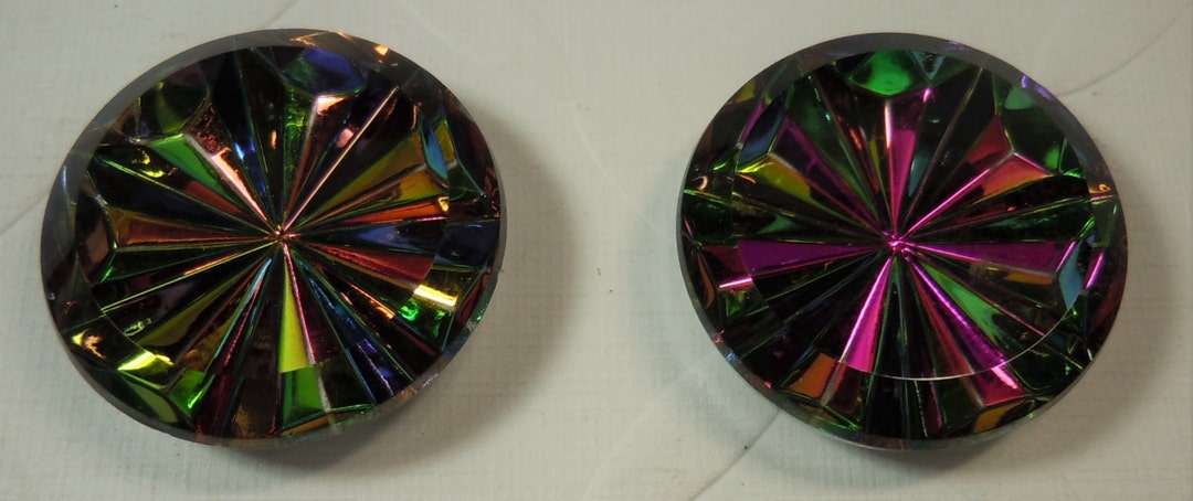 Vintage 24mm Starburst Faceted Stone - Etsy