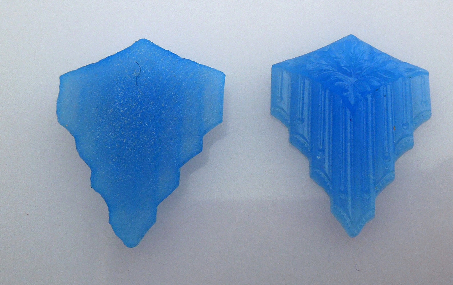 20mmx24mm Art Deco Shield Shaped Stones Jade Light Sapphire | Etsy