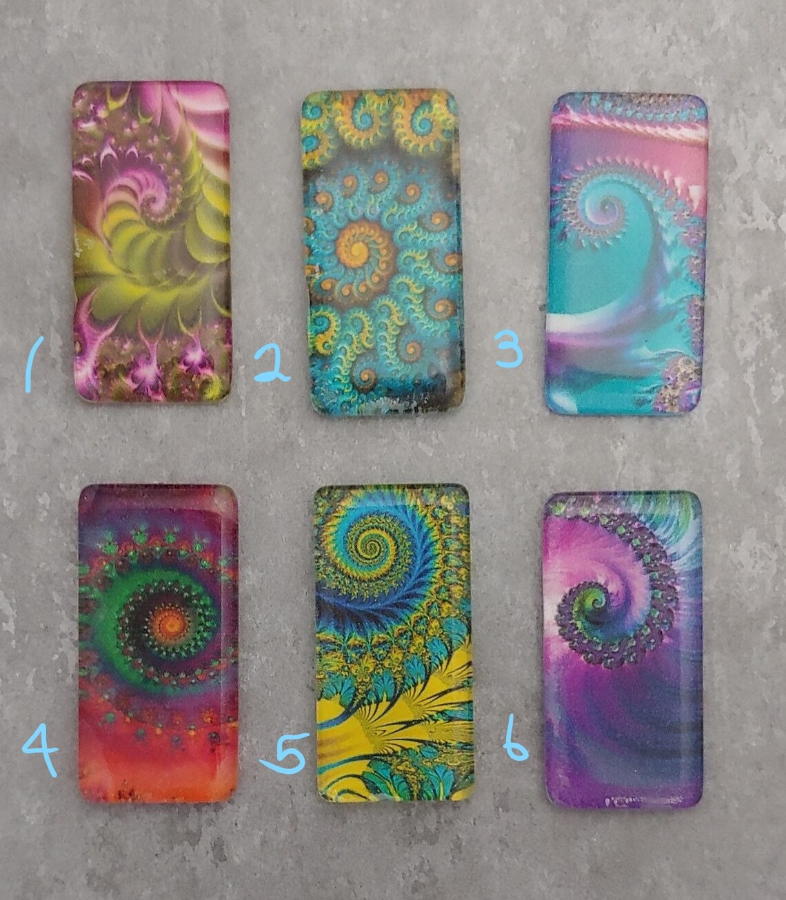 Glass Image 1x2 Inch Domino Cabs Boho Fractals - Etsy