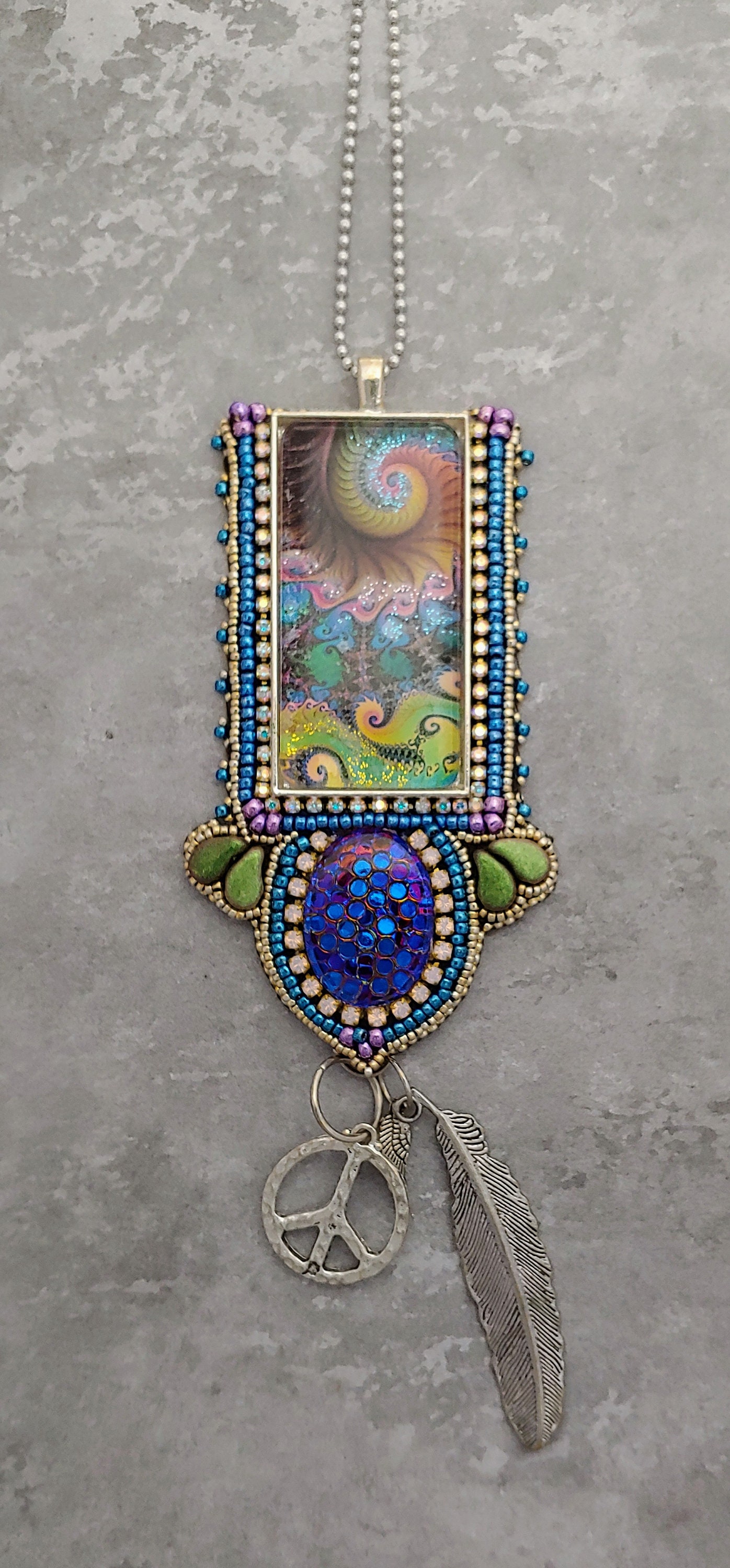 Glass Image 1x2 Inch Domino Cabs Boho Fractals - Etsy