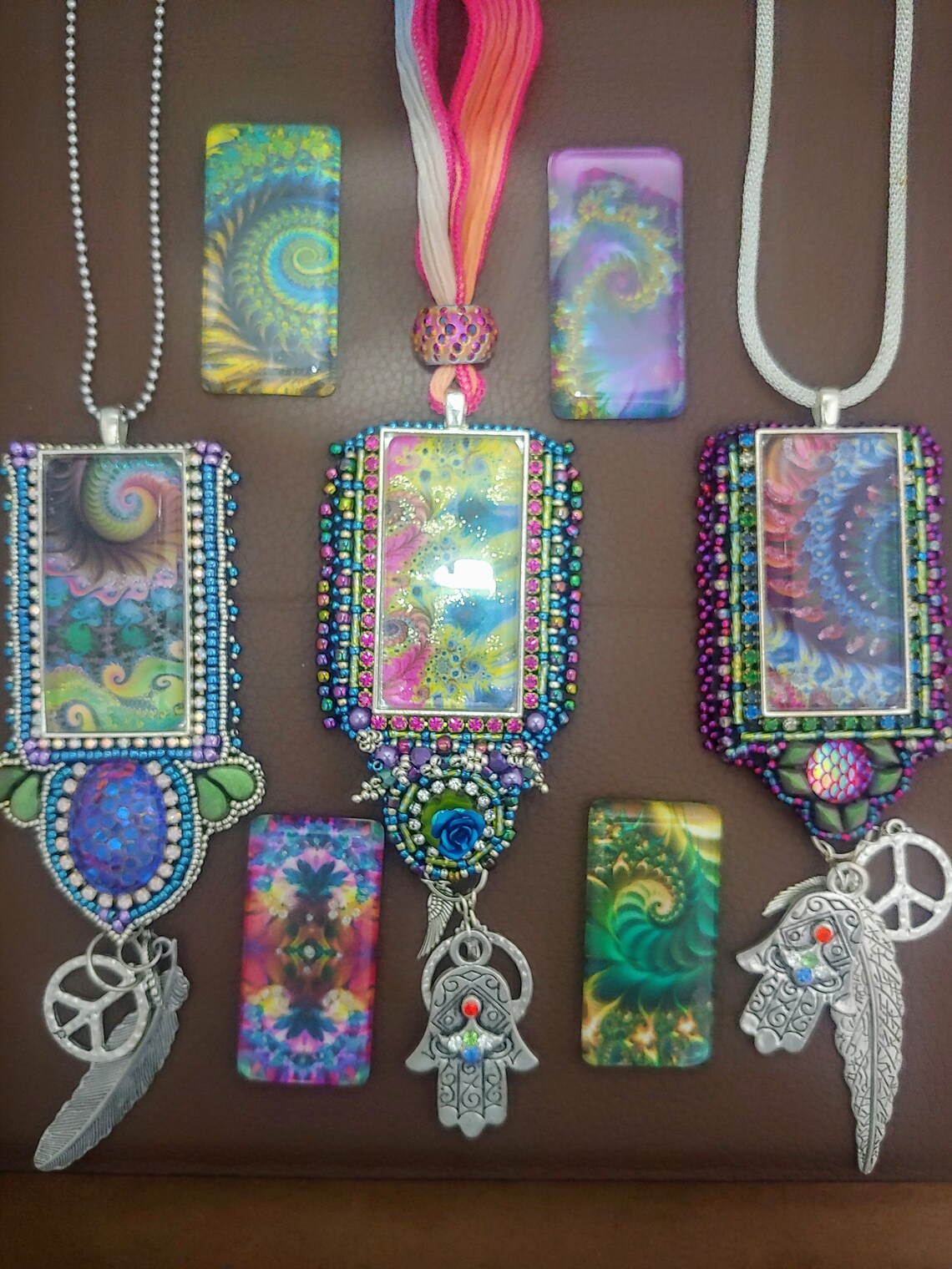 Glass Image 1x2 Inch Domino Cabs Boho Fractals - Etsy