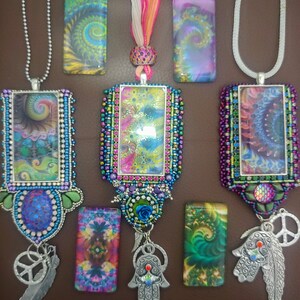 Glass Image 1x2 Inch Domino Cabs Boho Fractals - Etsy