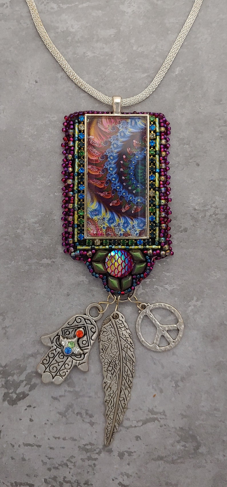 Glass Image 1x2 Inch Domino Cabs Boho Fractals - Etsy