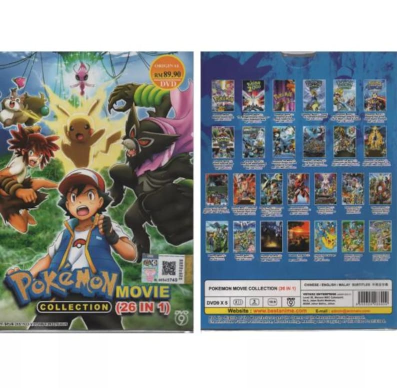 Pokemon DVD Complete Series (season 1-25+26 Movies) English Version All ...
