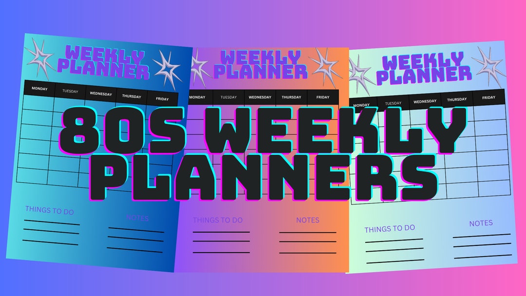 80s Inspired Weekly Planners - Etsy