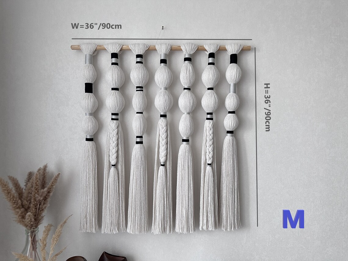 Mexican Macrame Wall Hanging Boho Woven Tapestry Fiber Wall Art Textile ...