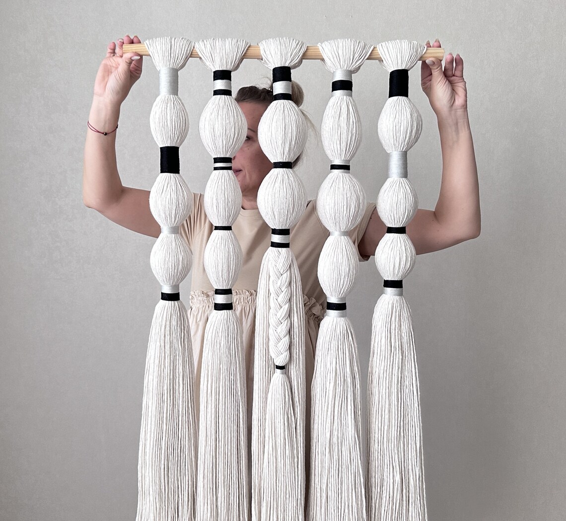 Mexican Macrame Wall Hanging Boho Woven Tapestry Fiber Wall Art Textile ...