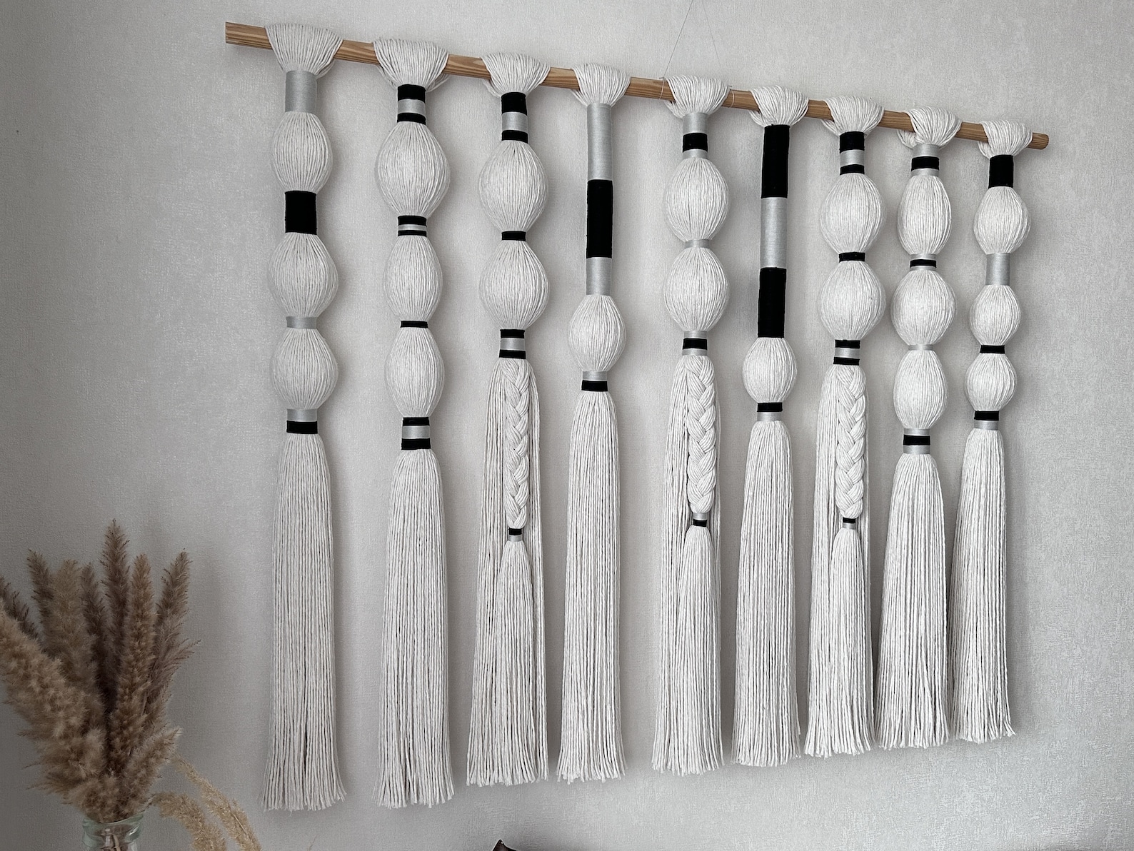 Mexican Macrame Wall Hanging Boho Woven Tapestry Fiber Wall Art Textile ...