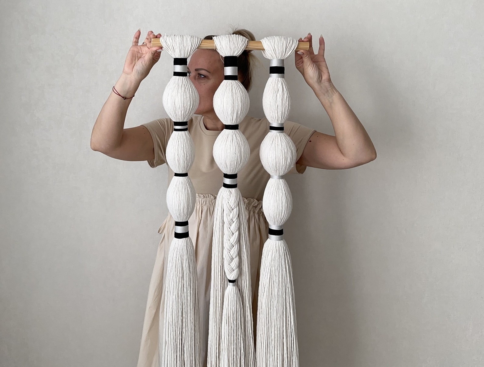 Mexican Macrame Wall Hanging Boho Woven Tapestry Fiber Wall Art Textile ...