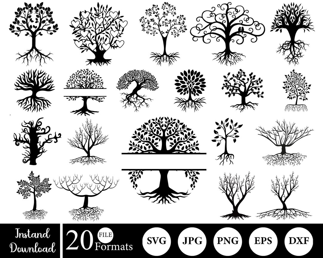 Family Tree SVG Bundle,tree of Life Svg,family Tree Split Monogram ...