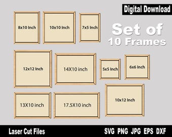 Frames Laser Cut Files SVG, Photo Frame Bundle, Glowforge File - Etsy