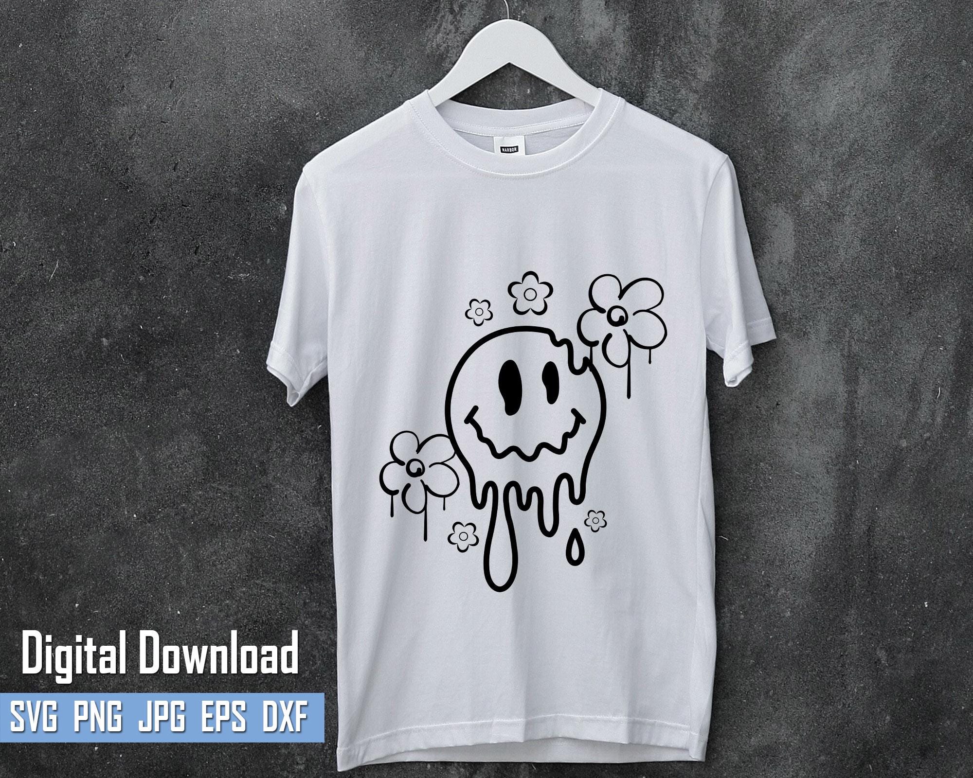 Drippy Smiley SVG, Smiley Face Svg, Groovy Smiley Face Svg, Drippy Face ...