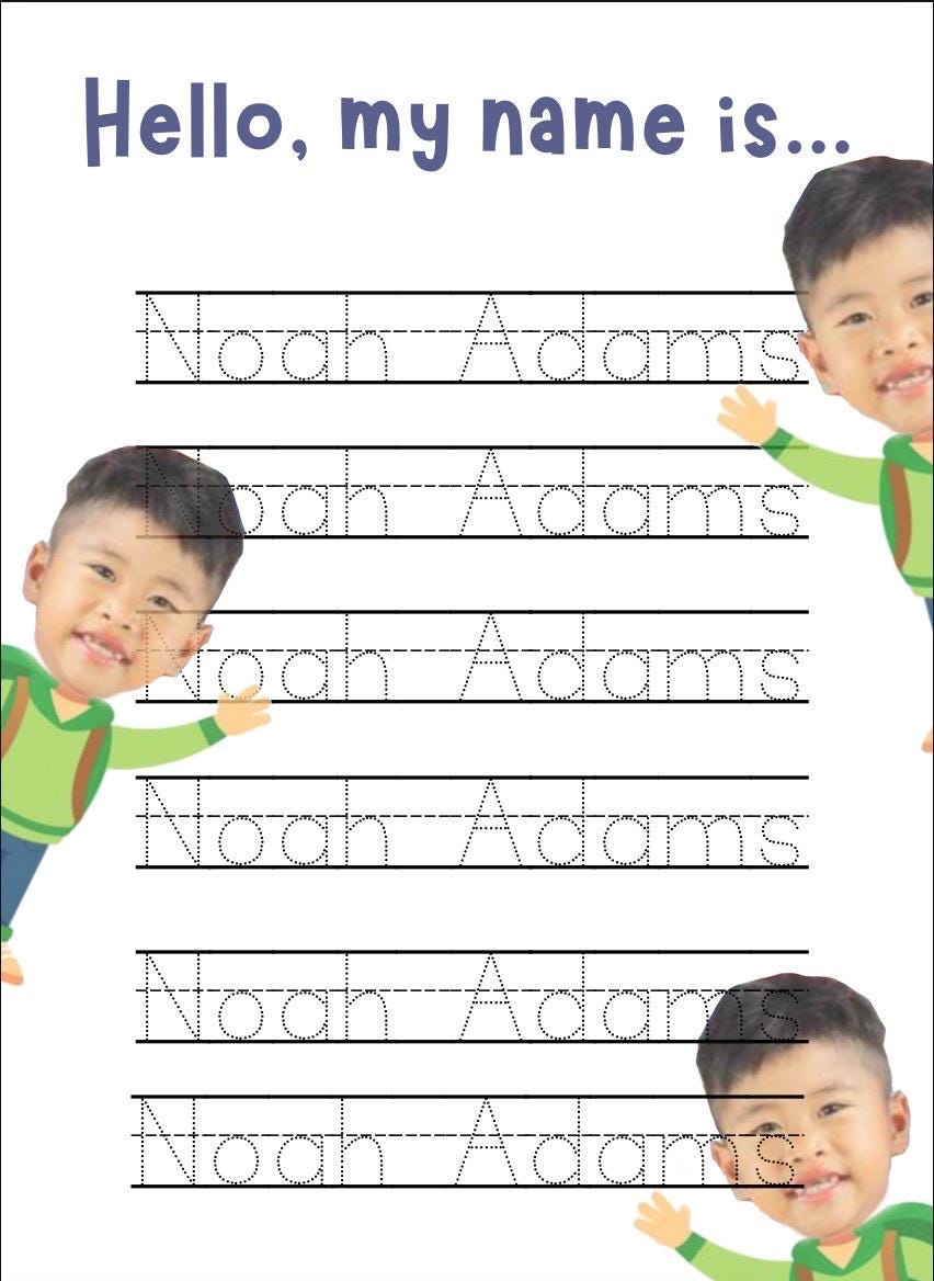 Pre-k Simple Name Tracing Worksheet | Customized - Etsy